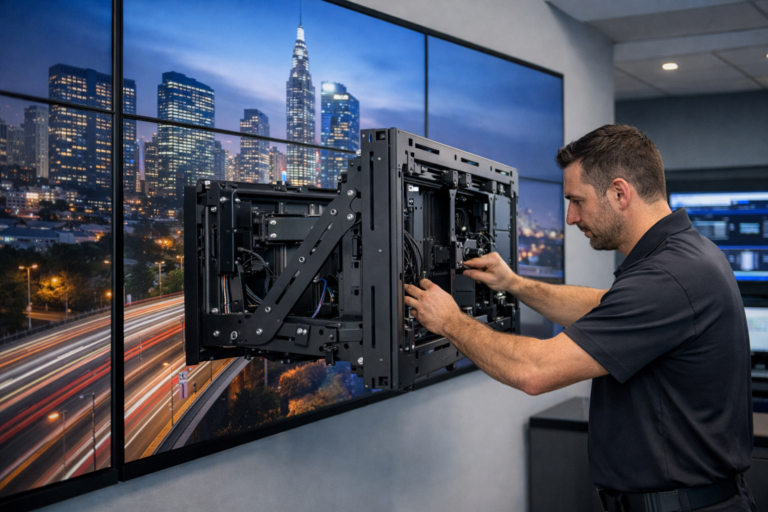 Pop-Out Video Wall Mounts for Easy Maintenance